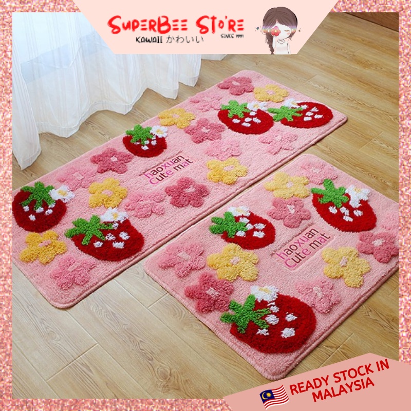 🔥Limited Offer Ready Stock🔥 Korea Style Room Cutie Strawberry Bedroom Floor Carpet | Shopee Malaysia