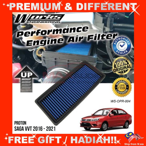 Car Air Filter PROTON SAGA VVT MC2 2016 - 2022 WORKS ENGINEERING ...