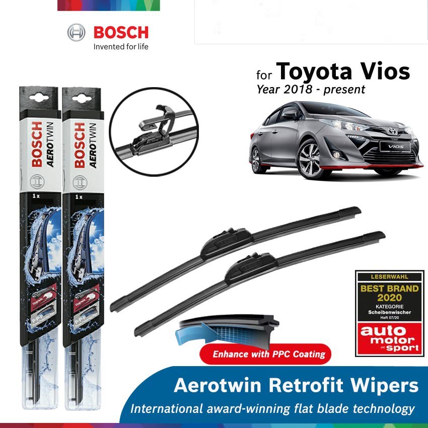 Bosch Aerotwin Retrofit U Hook Wiper Set for Toyota Vios NSP151 (24"/14") | Shopee Malaysia
