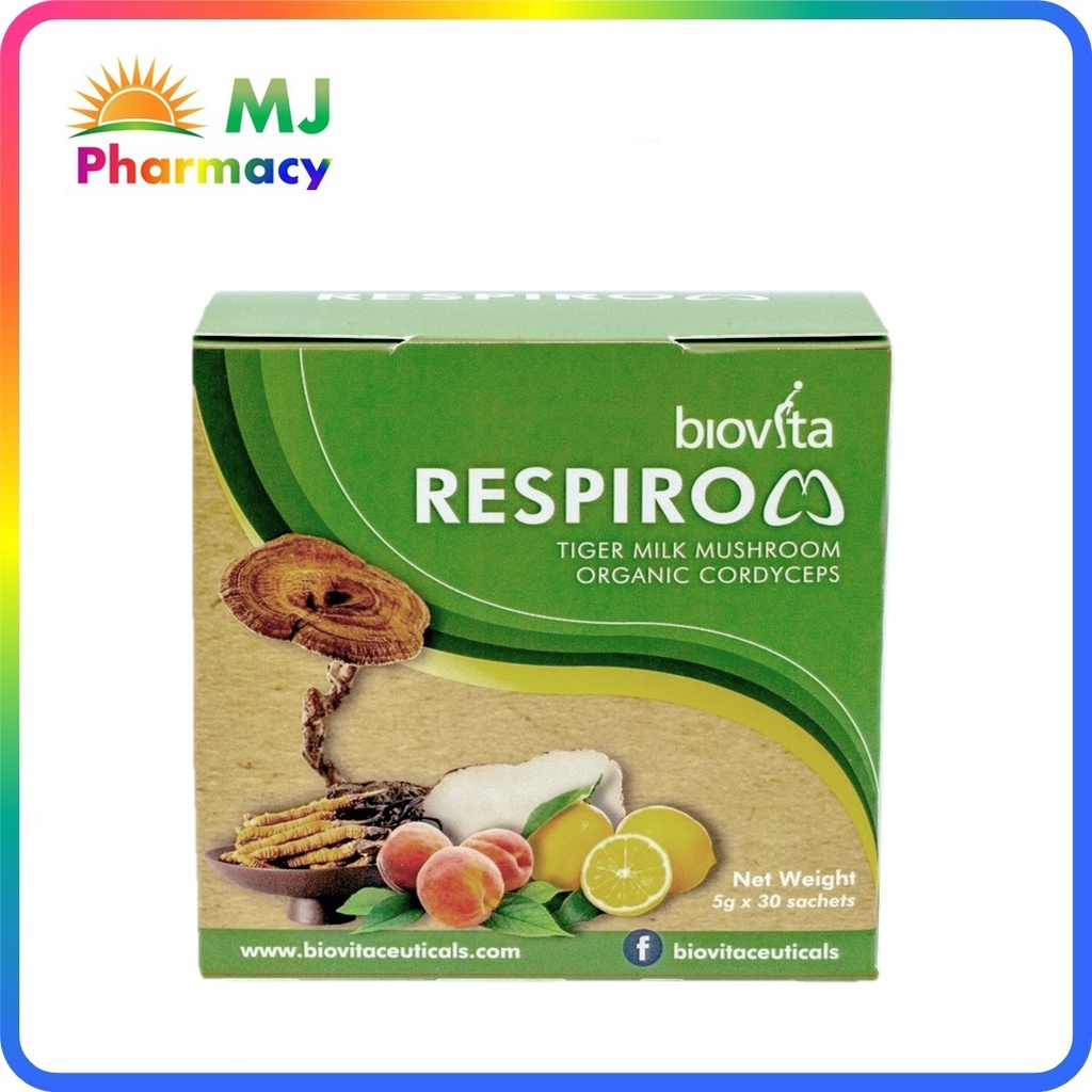 BIOVITA RESPIROM TIGER MILK MUSHROOM WITH ORGANIC CORDYCEPS POWDER 5G X ...