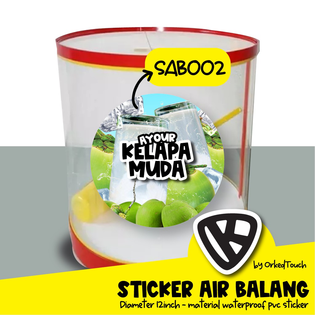 Sticker BALANG AIR / Kalis Air / White Sticker (PVC) / 11.5inch X 11 ...