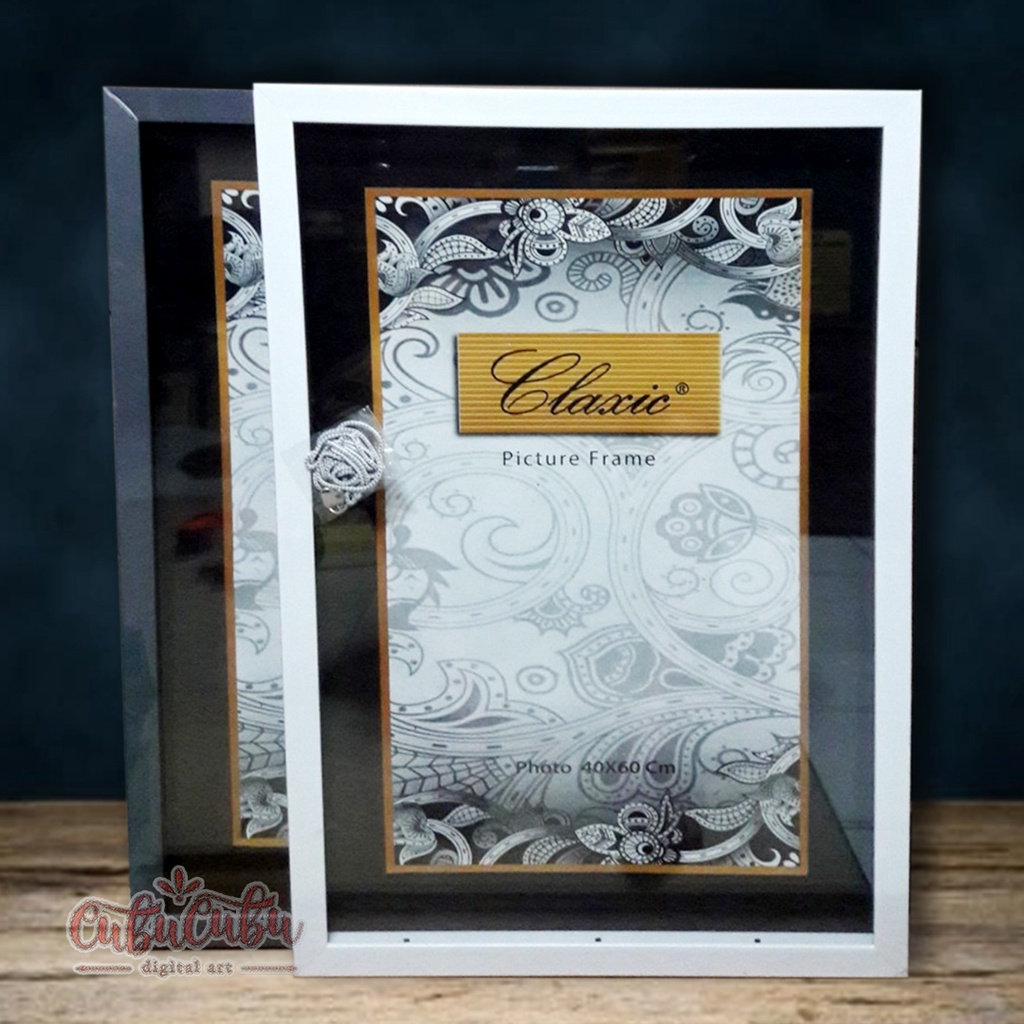 PUTIH HITAM Photo Frame 40x60 16R A2 Minimalist Frame White Black ...