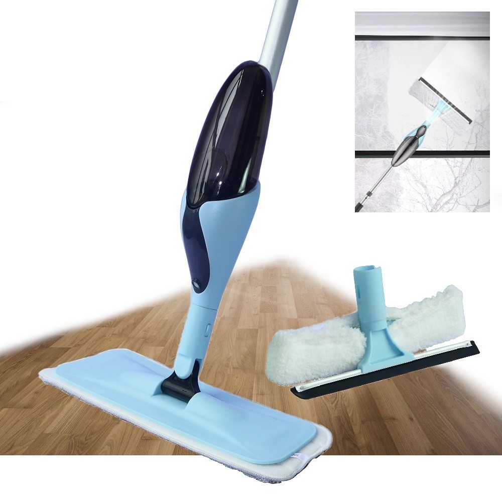 Dual Purpose 2 in 1 Spray Mop Wall Window Wiper Spray Mop Floor & Glass ...