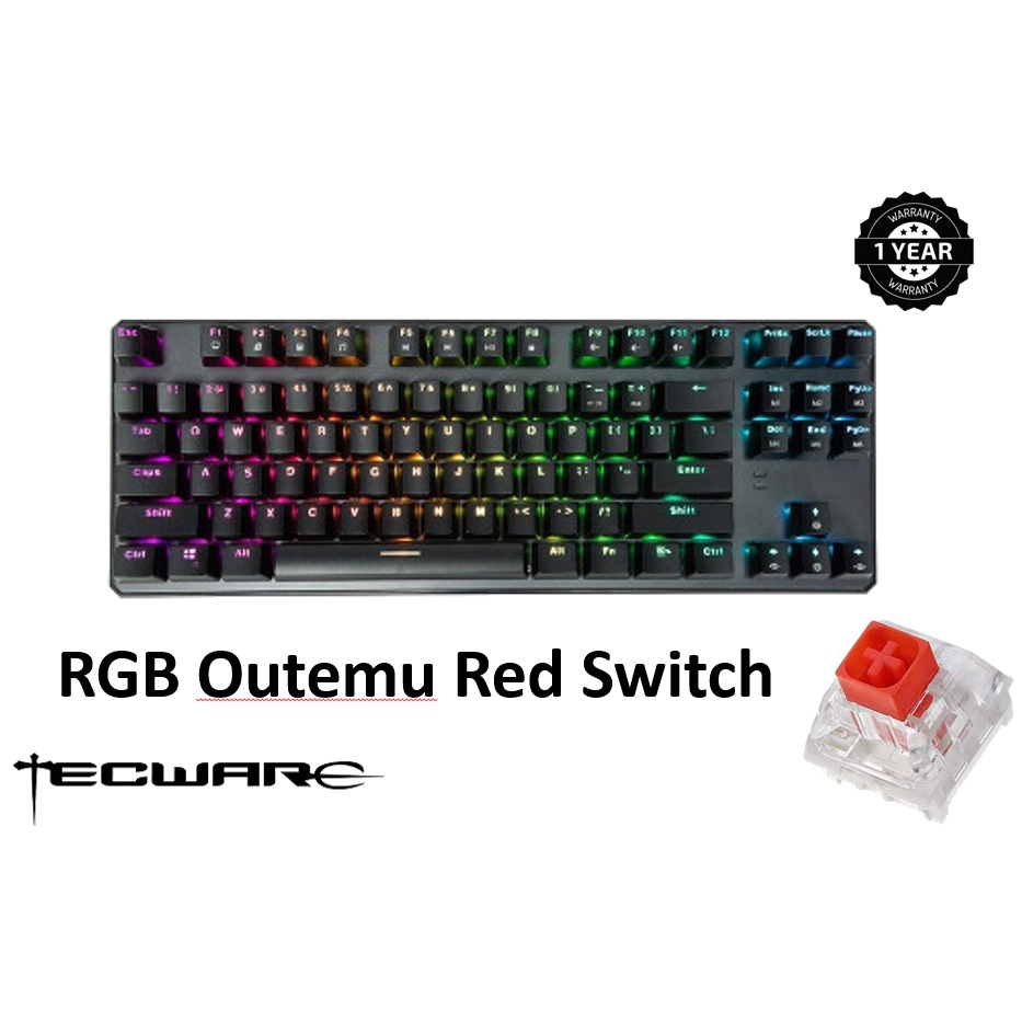 Tecware Phantom TKL RGB 2022 Mechanical Keyboard Tenkeyless (TWKB-P87ZO ...