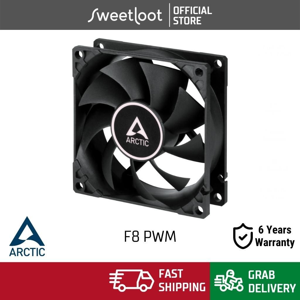 Arctic F8 PWM 80mm Casing PC Cooling Fan - 8CM Black Fan | Shopee Malaysia