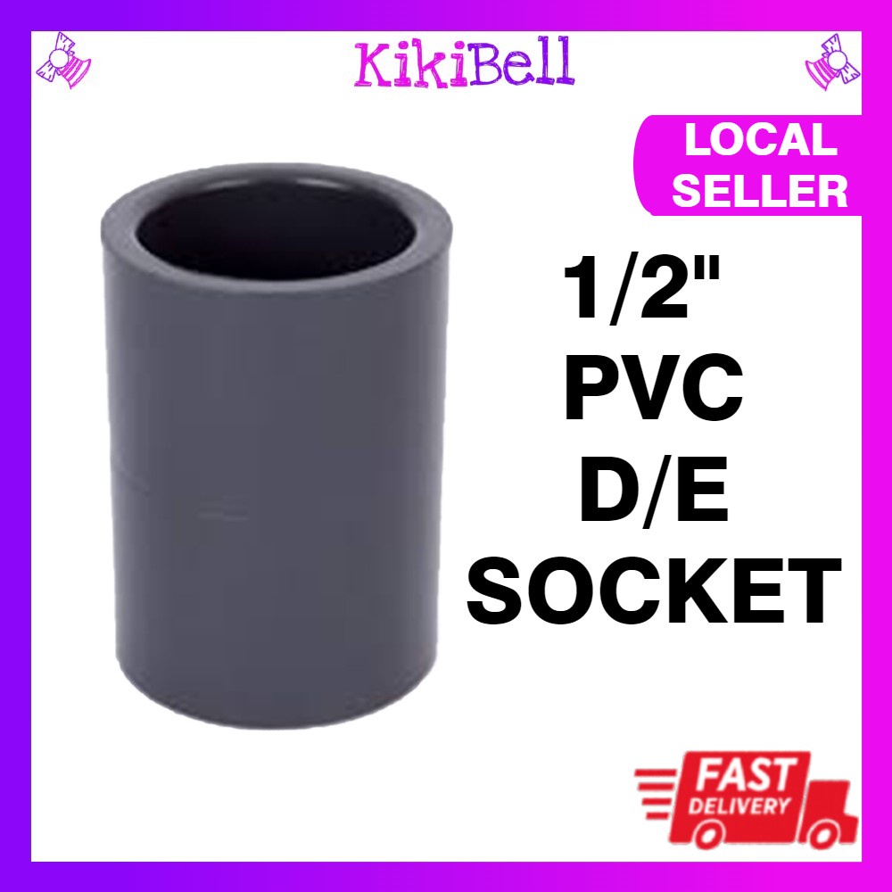15mm(1/2") PVC Fitting Double End D/E Socket Grey, PVC Fitting ...