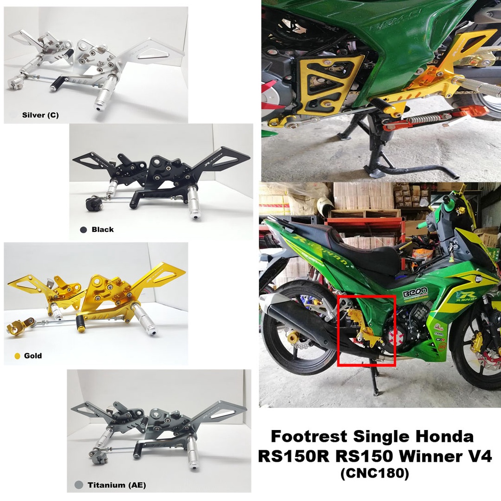 RAPIDO Single Racing Footrest Honda RS150R RS150 Winner V4 | Shopee ...