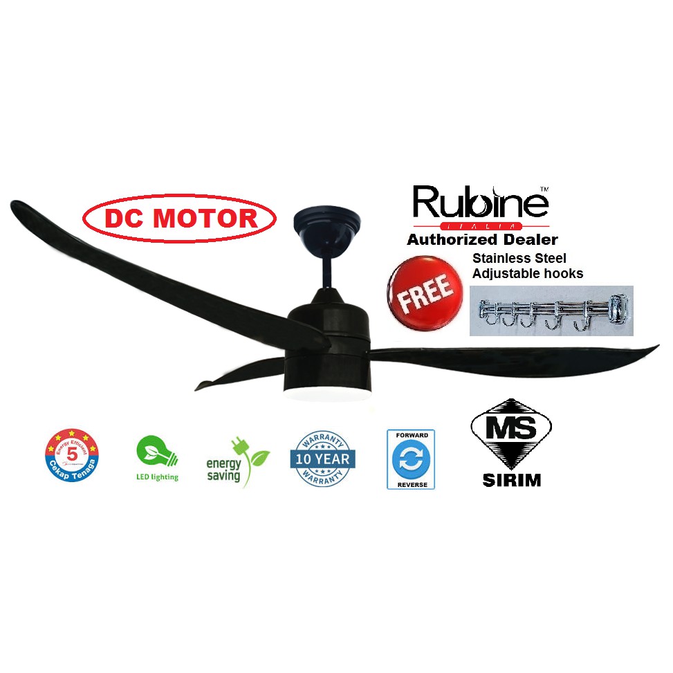 Rubine RCF-VASTO56-3BL-BK DC Ceiling Fan (NON RETURNABLE) | Shopee Malaysia