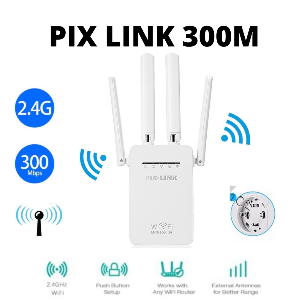 Pix LINK 300M REPEATER PIX-LINK Wireless Wifi Extender Router | Shopee ...