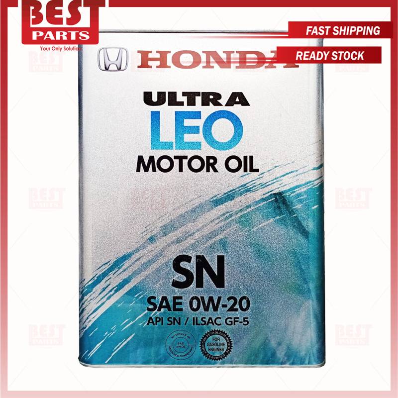 Honda Engine Oil Ultra Leo SN 0W20 Fully Synthetic Minyak Hitam 4 Litre ...