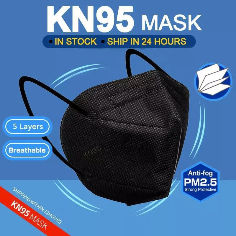 Lowest price 10PCS KN95 5LAYER Black MASK black mask Mask Hitam KN94 ...