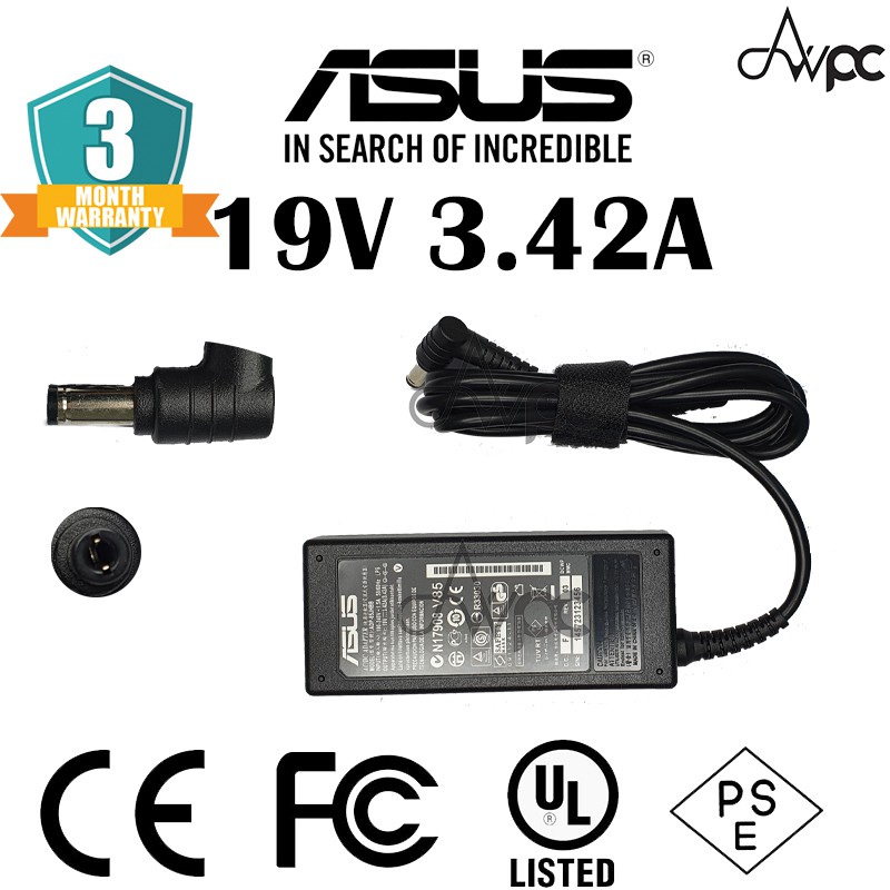 ASUS K40 K42 A42 A43 UL30 R400 VIVOBOOK A450 S300 S400 S405 V400 19V 3 ...