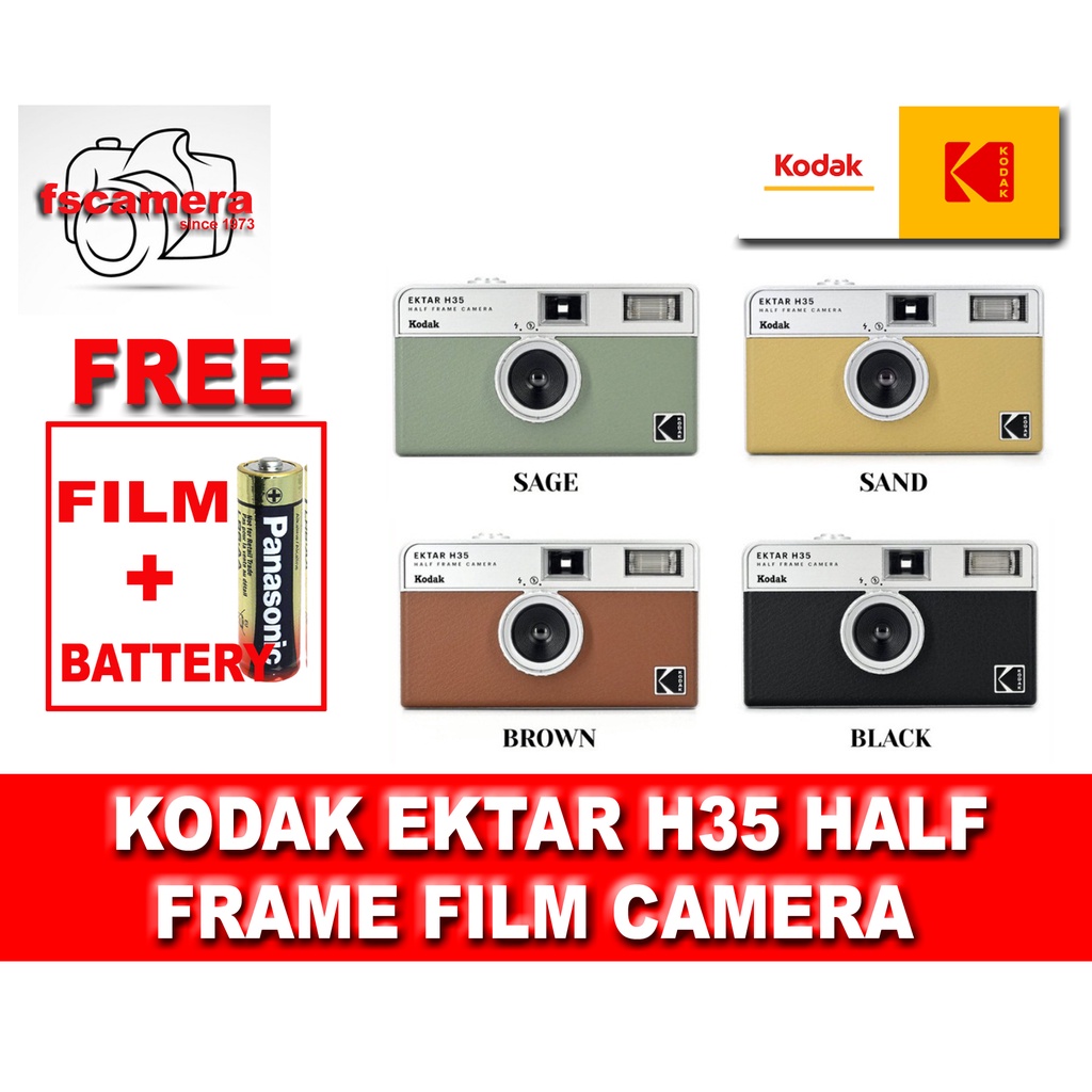 KODAK HALF FILM CAMERA EKTAR H35 SINGLE FREE AAA BATTERY/ KODAK HALF FILM CAMERA EKTAR H35 FREE ...