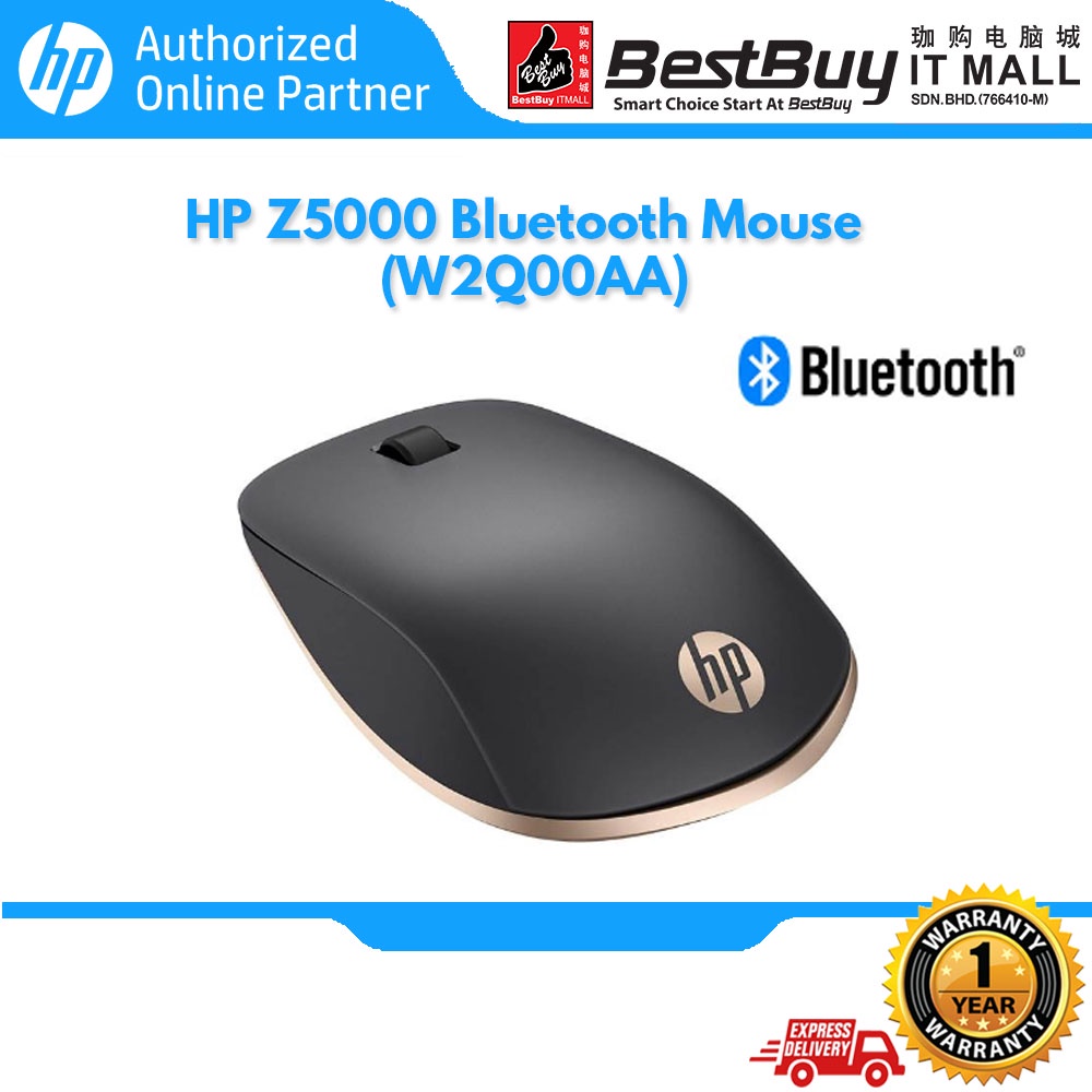 HP Z5000 Bluetooth Mouse Silver BT Slim With LED Battery Indicator ...
