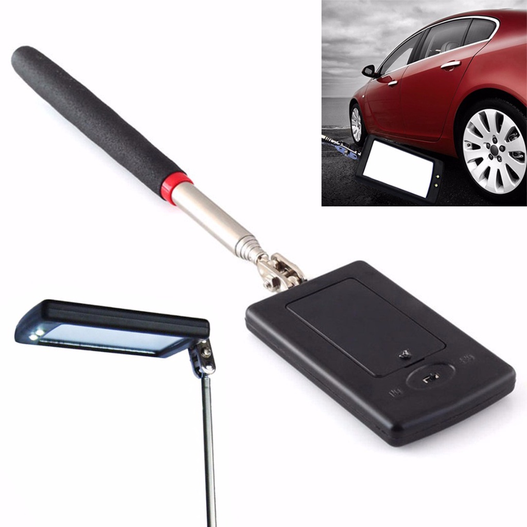 New Telescoping Pro Lighted Inspection Mirror Illuminate LED Swivel ...