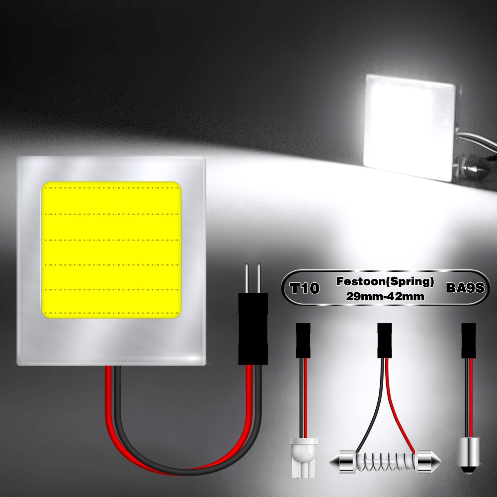 48SMD 6000K Super White COB LED T10 Car Interior Panel Light 12V Dome ...