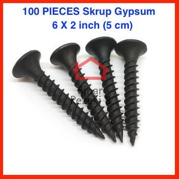 100 PCS Gypsum Screws 6 x 2 inch / 5 cm Gypsum Drywall Screw Screws ...