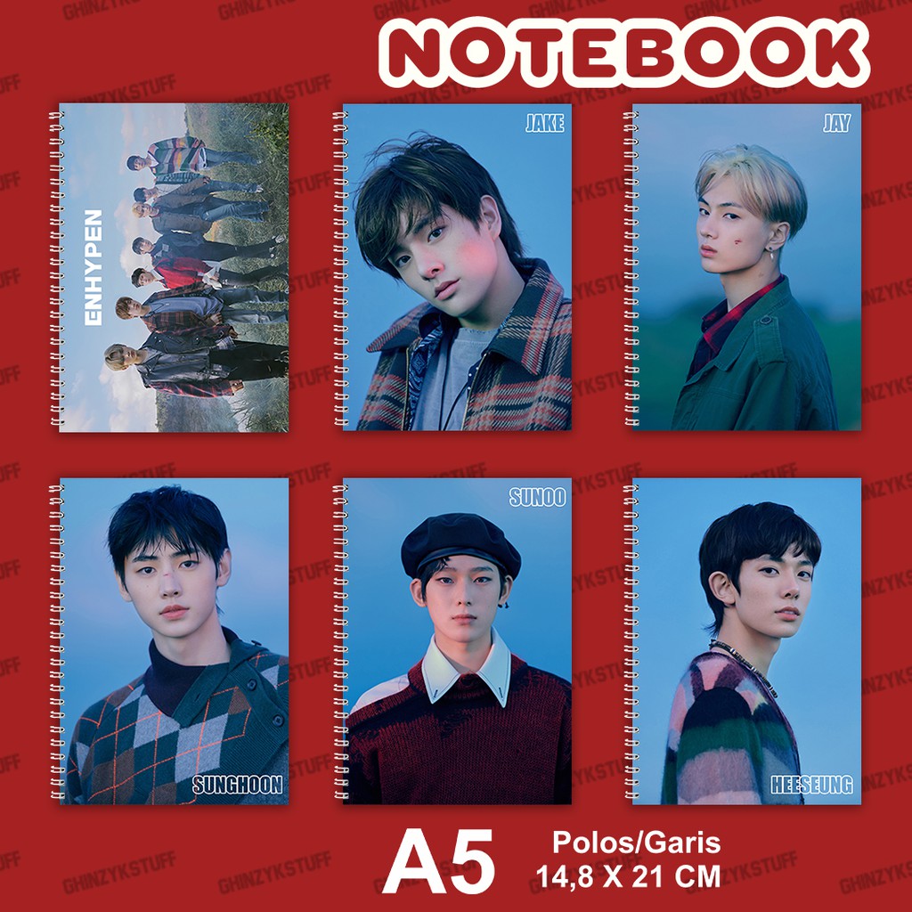 Notebook A5 Size 14.6 cm x 21cm ENHYPEN Border Day One Dawn | Shopee ...