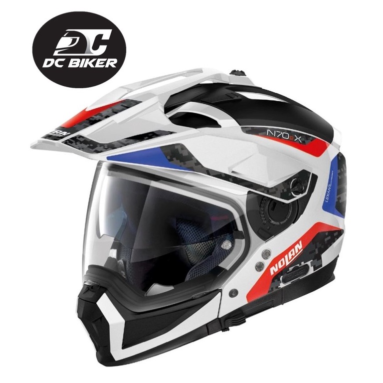 Nolan N702X Torpedo Metal White / Blue / Red Modular Helmet (Authorized ...
