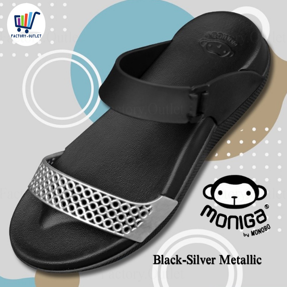 Ladies Sandal Slipper Monobo Moniga 7.2 Multicolor (Black-Silver ...