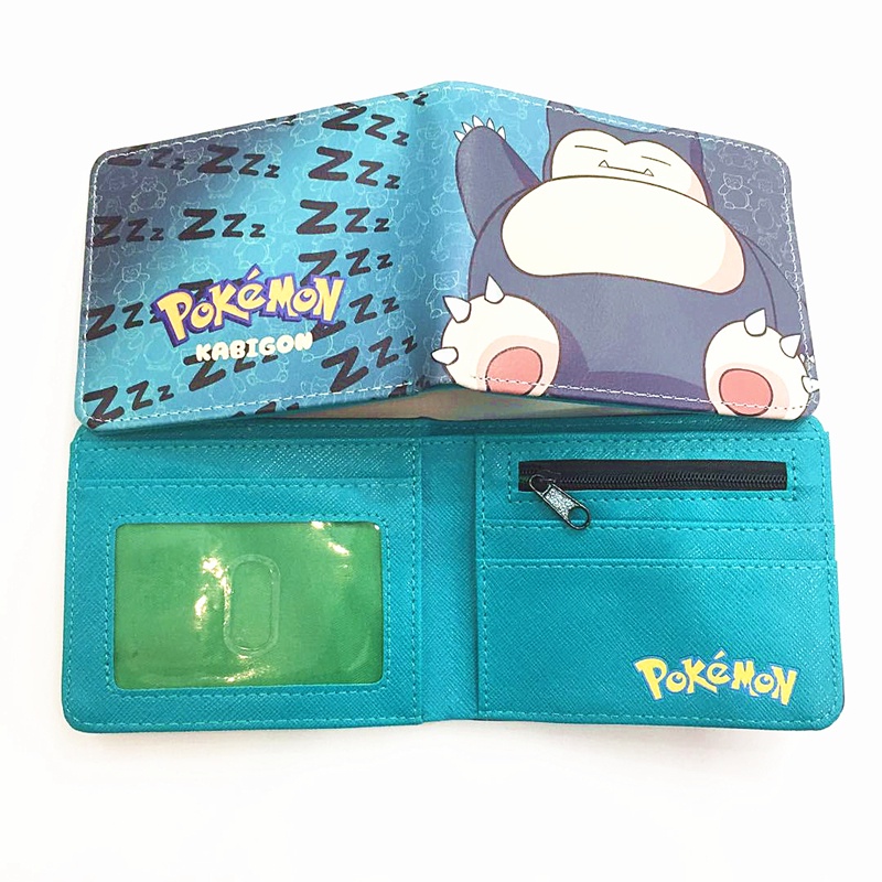 Pokemon Pikachu Eevee Color Cartoon Short Casual Card Student Wallet ...