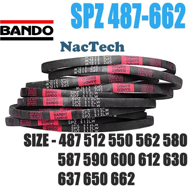 BANDO LW SPZ487 SPZ512 SPZ550 SPZ562 SPZ580 SPZ587 SPZ590 SPZ600 SPZ612 SPZ630 SPZ637 SPZ650 ...