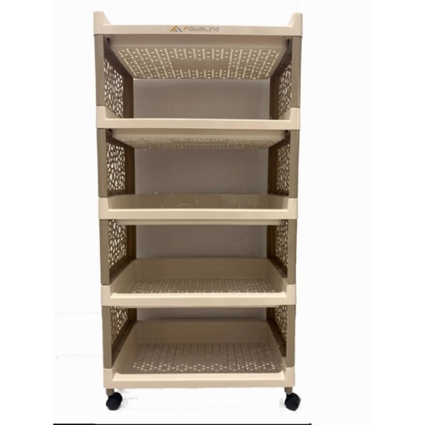 Fawsline Large Plastic Stacking Shelf 5 Tiers Wider Size | Shopee Malaysia