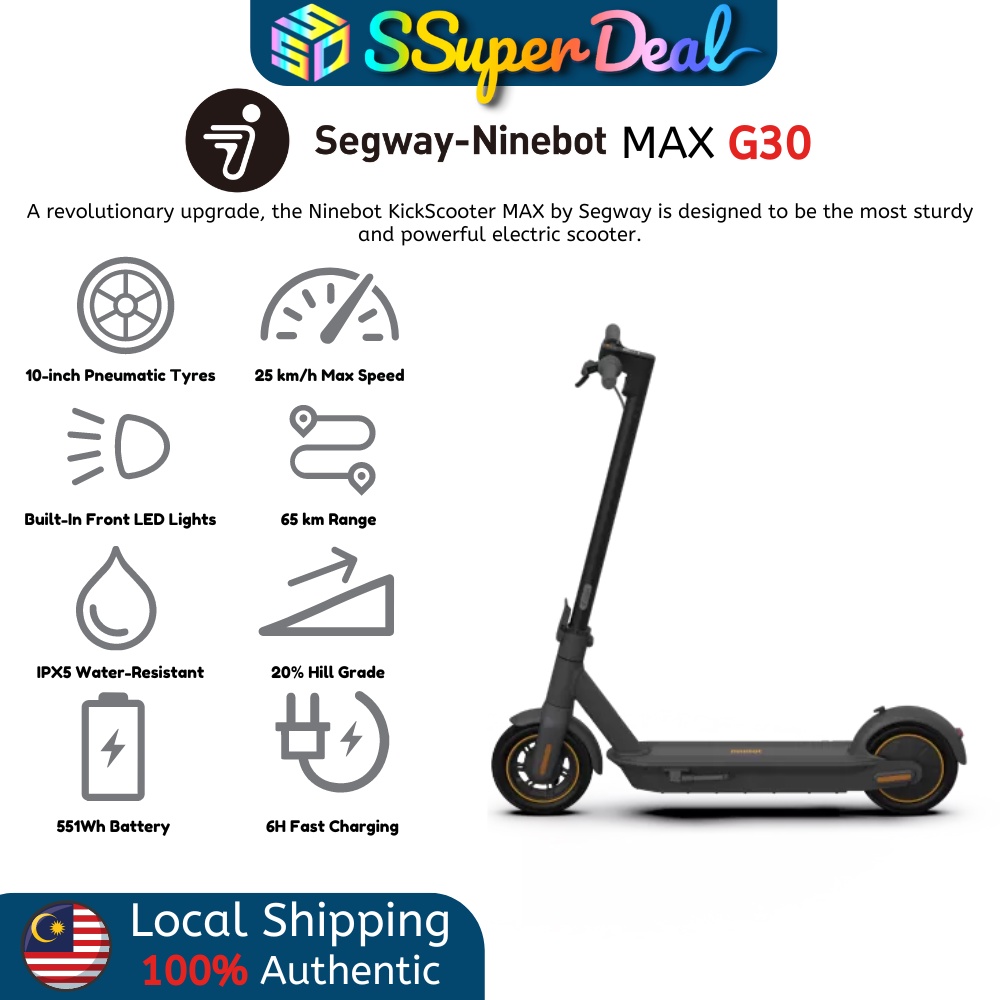 Ninebot KickScooter Scooter MAX G30P by Segway (10-inch Pneumatic Tires ...