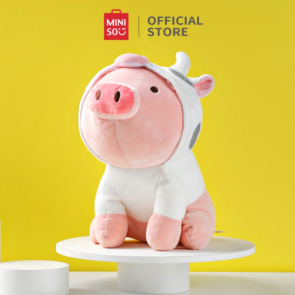 Miniso stuffed animal with adorable piglet wearing a hat | Shopee Malaysia
