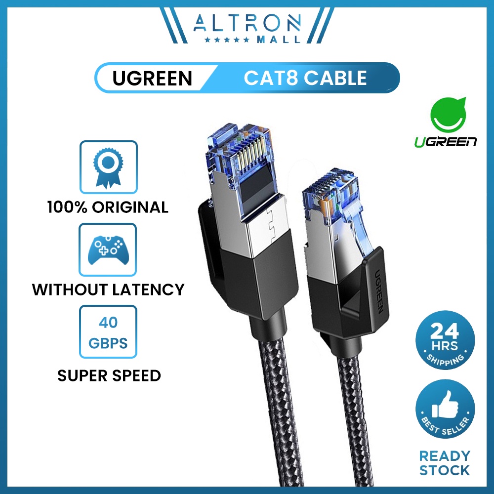 UGREEN Ethernet Cable CAT8 40Gbps CAT 8 Network Nylon Braided Internet ...