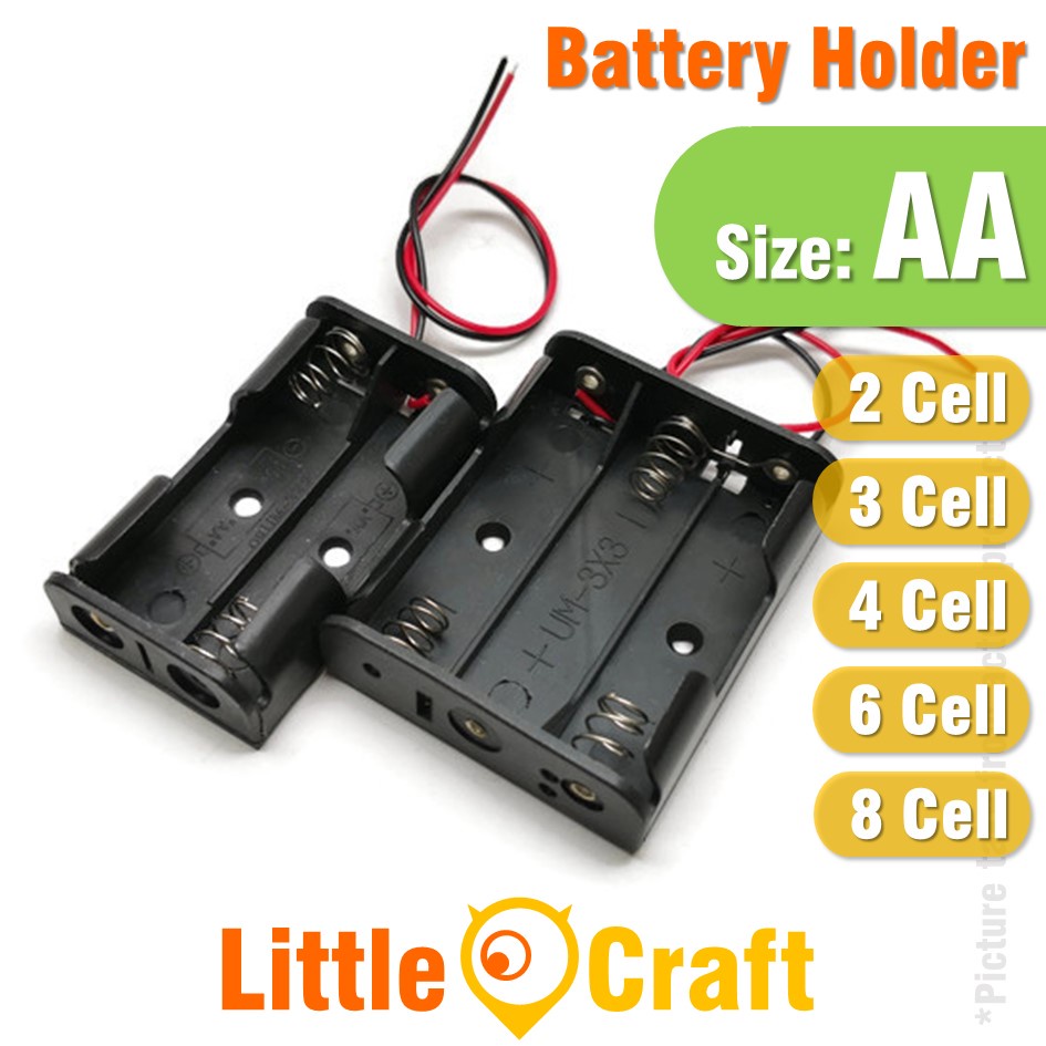 AA Battery Holder With Cable 1 Cell 2 Cell 3 Cell 4 Cell 6 Cell 8 Cell ...