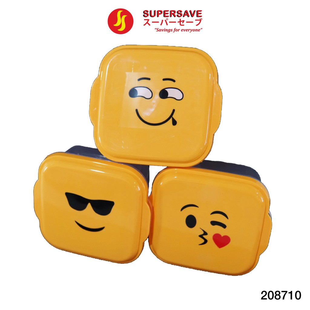 SUPERSAVE Emoji Plastic Food Container (3 Pcs/Set) | Shopee Malaysia