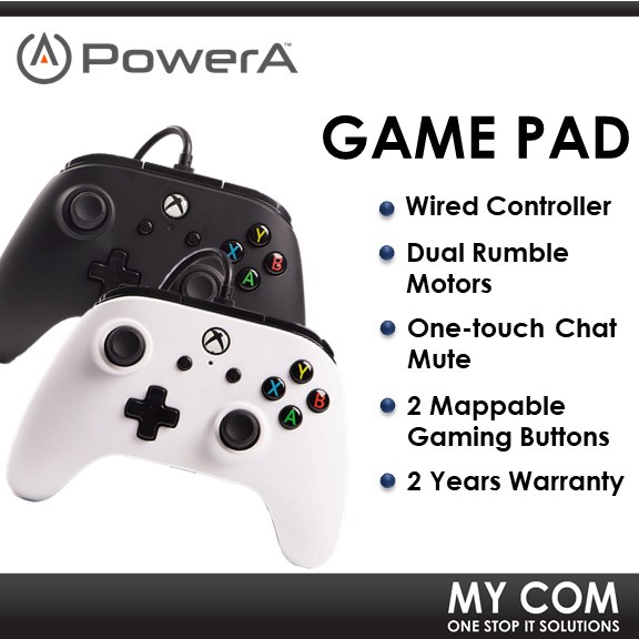 PowerA Enhanced Dual Rumble Motors One-touch Chat Mute Wired Gaming ...