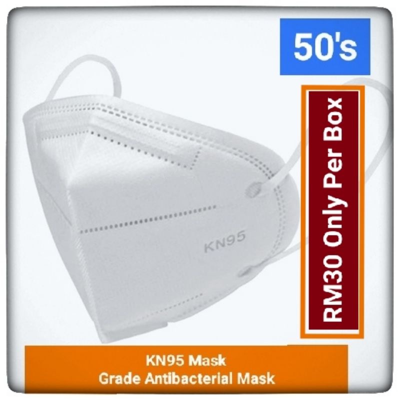 KN95 Face Mask Grade Antibacterial Mask ( 1box X 50pcs) | Shopee Malaysia