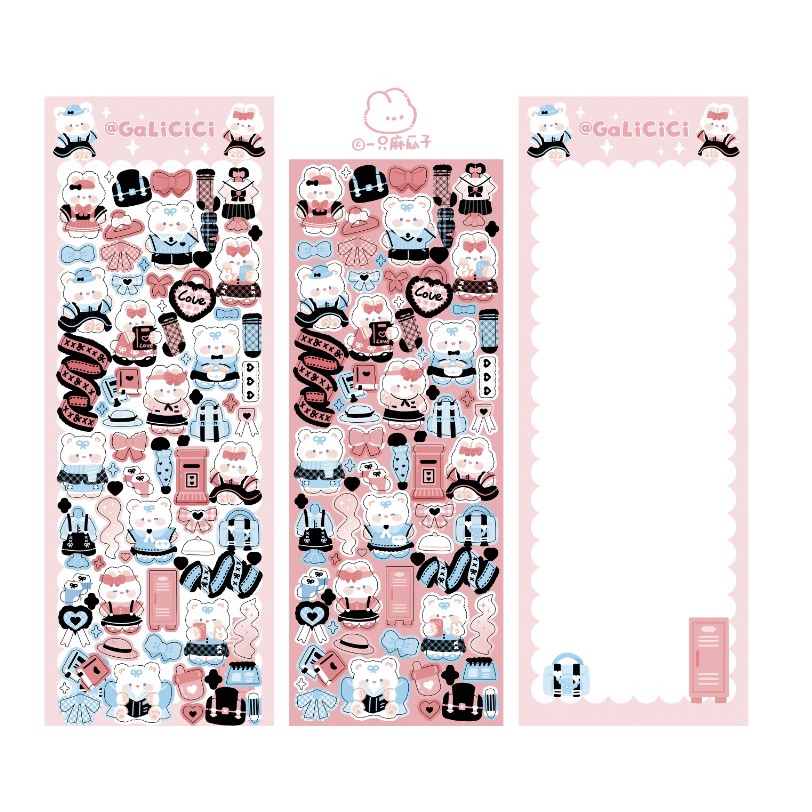 GaLiCiCi Stickers Original Soft Cute Bunny and Bear Series Stickers ...