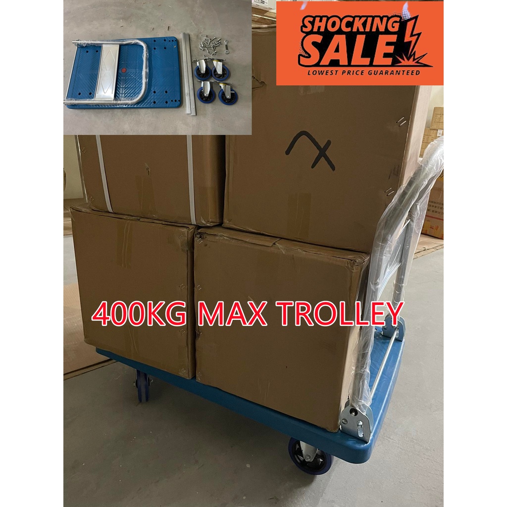 400kg HIGH QUALITY CARTS Foldable Platform Hand Truck Trolley Kereta ...