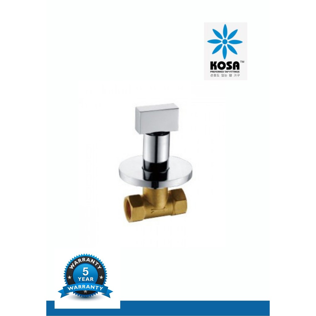 Brass Chromed Plated 25mm(1") Full Turn Stopcock c/w Brass Cover & 70mm ...