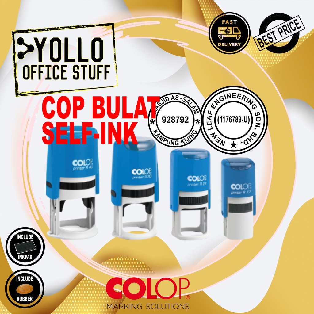 Cop bulat self inking berkualiti tinggi, Cop bulat SSM Chop Bulat Round Jenama : COLOP Austria ...