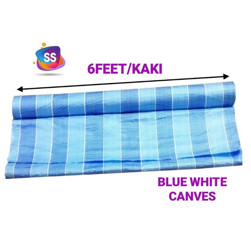 BLUE WHITE CANVES/KANVES BIRU PUTIH NIPIS | Shopee Malaysia