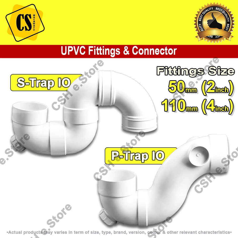 UPVC Fitting Connector Sambungan Paip Putih 50mm 110mm Window S Trap I ...