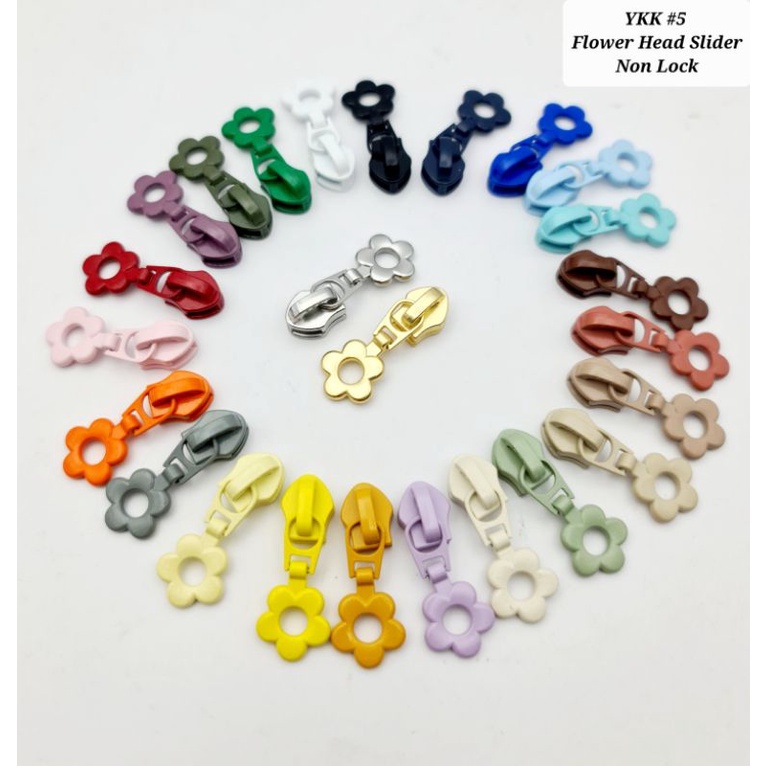 YKK #5 #3 Flower Head Non Lock Slider (For Install on YKK #5 Nylon Coil Chain) for Bag Making ...