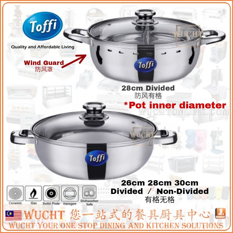 【WUCHT】Stainless Steel Steamboat Pot (Separator) With Glass Lid ...