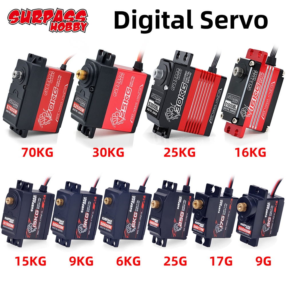 Servo RC 1/10 Surpass Hobby Digital Servo 9g 17g 25g 6kg 9kg 15kg 16kg 20kg 23kg 24kg 25kg 30kg ...