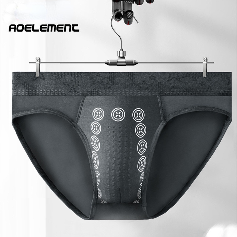 Men's Negative Ion Summer Thin Briefs Comfortable Breathable Sports Mid ...