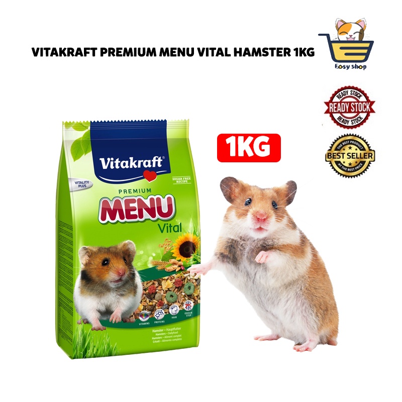 Vitakraft Premium Menu Vital Hamster 1kg Makanan Hamster Syrian Hamster ...