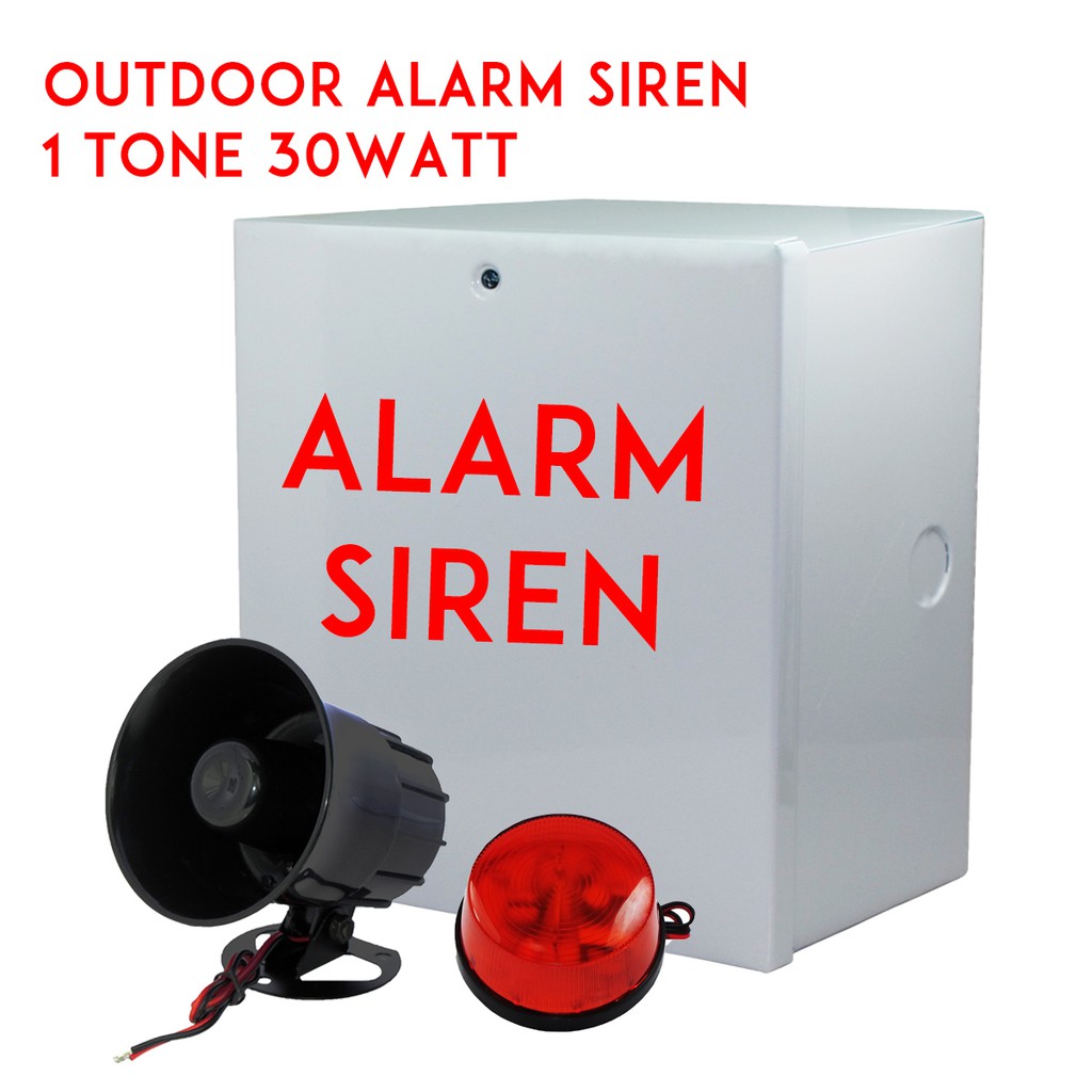 30W DC12V Siren Package Set For Alarm System With Metal Siren Box ...