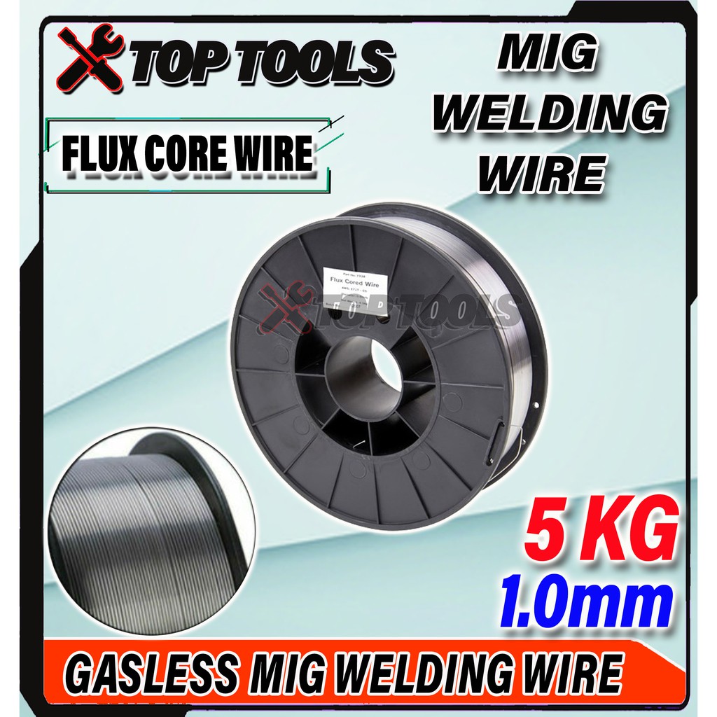Mig Gasless Wire 5kg 1.0mm 1 Roll Flux-Cored MIG Welding Wire 5kg (Silver) 1.0mm 5kg Can Use For ...