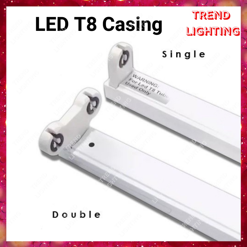 LED T8 Casing Fitting led T8 Single Casing 2ft 4ft 2 feet 4 feet Casing Fluorescent light Lampu ...
