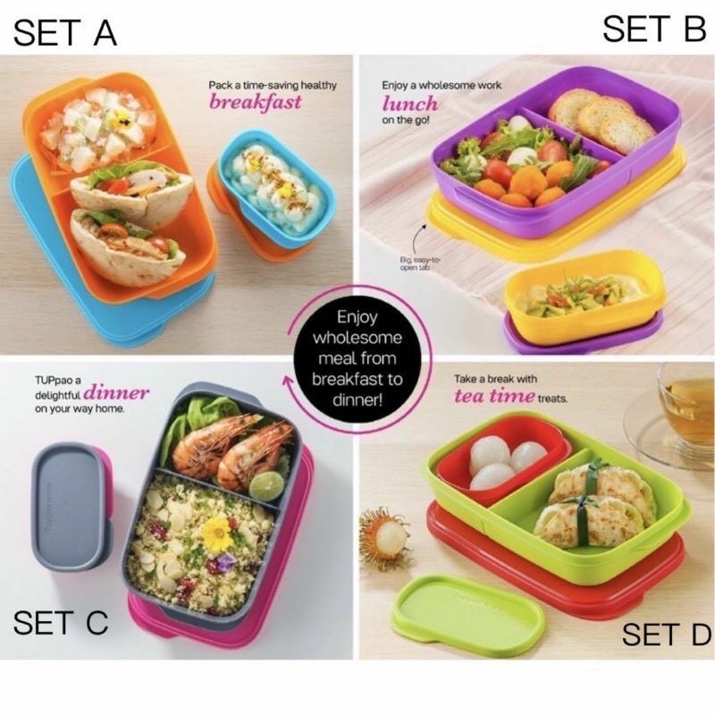TUPPERWARE Foodie Buddy Lunch Box 560ml FREE Inner Container 120ml (1 ...
