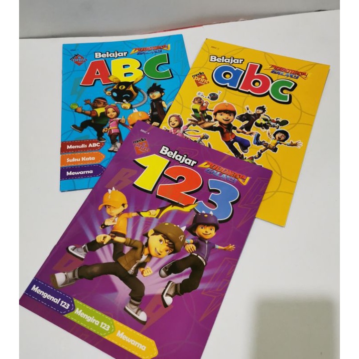 buku aktiviti menulis ABC abc 123 Boboiboy galaxy prasekolah, child ...